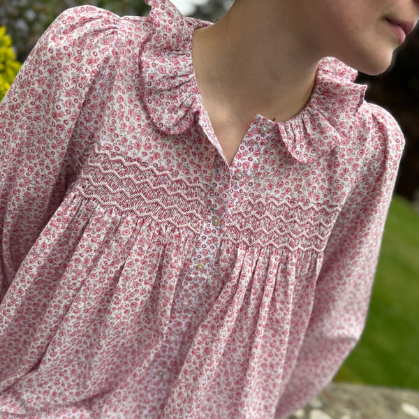 Betsy Fry Blouse Rambling Rose Muslin with English Miss Hand Smocking ...