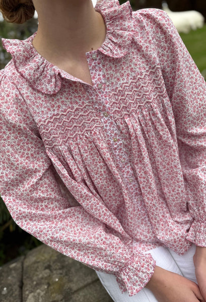 Betsy Fry Blouse Rambling Rose Muslin with English Miss Hand Smocking ...