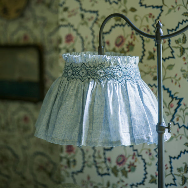 Edit58 x Smock London Elsie Lampshade Skirt Delphinium Cross Stitch wi